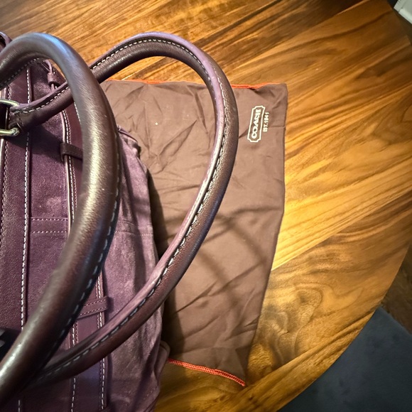 Coach | Bags | Coach Hampton Zip Suede Bag Purple | Poshmark